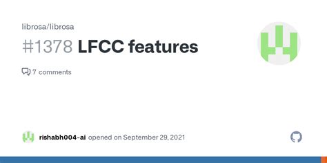 Lfcc Features · Issue 1378 · Librosalibrosa · Github