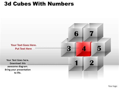 3d Cubes With Numbers Powerpoint Presentation Slides Powerpoint Slide Template Presentation