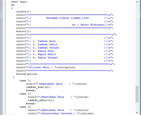 pemrograman c contoh linked list pada c sahabat tutorial