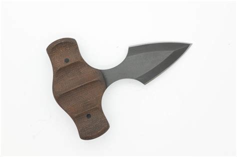 Winkler Knives Push Dagger 80crv2 Steel Full Double Edge Brown Laminate Handle Sculpted