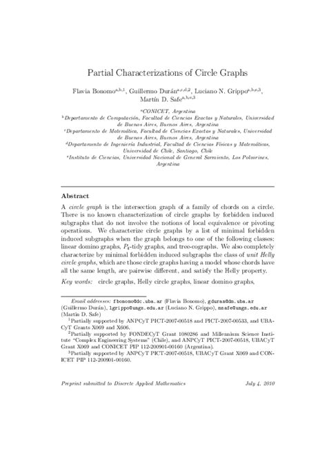 Pdf Partial Characterizations Of Circle Graphs