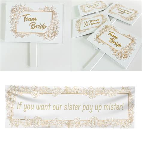 Pay Up Mister Signs Wedding Gate Signs And Pvc Banner Bundle Gold