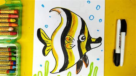 Как нарисовать Рыбку Урок рисования Тропическая рыба Youtube