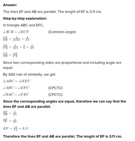 In Given Figure AD Cm AE Cm BD Cm CE Cm CF Cm BF Cm The