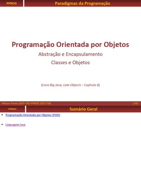 Programação Orientada A Objetos Em Java Pdf Classe Programação De