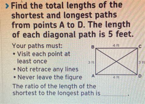 solved find the total lengths of the shortest and longest paths from