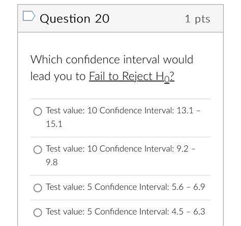Solved Question 201 ﻿ptsWhich confidence interval would lead | Chegg.com