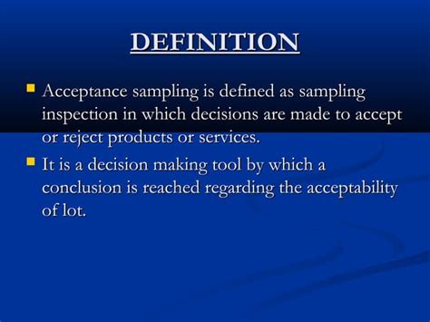 3 Acceptance Sampling Ppt Science