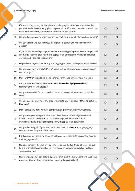 Form Contractor Whs Statement Ihseq