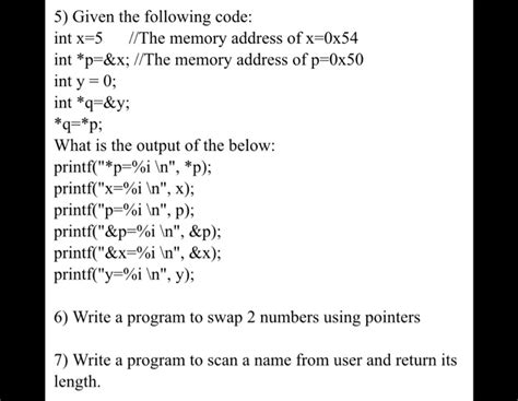 Solved Given The Following Code Write A Program To Chegg Com