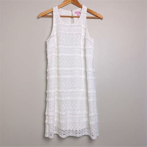 Lilly Pulitzer Anette Resort Bubble Fringe Lace Shift… Gem