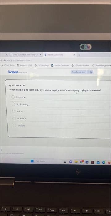 Solved Question 410 When Dividing Its Tocal Debt By Its