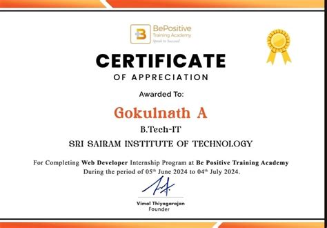 gokulnath a on linkedin successfully completed the web developer