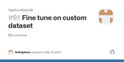 Fine Tune On Custom Dataset · Issue 91 · Yvanyinmetric3d · Github