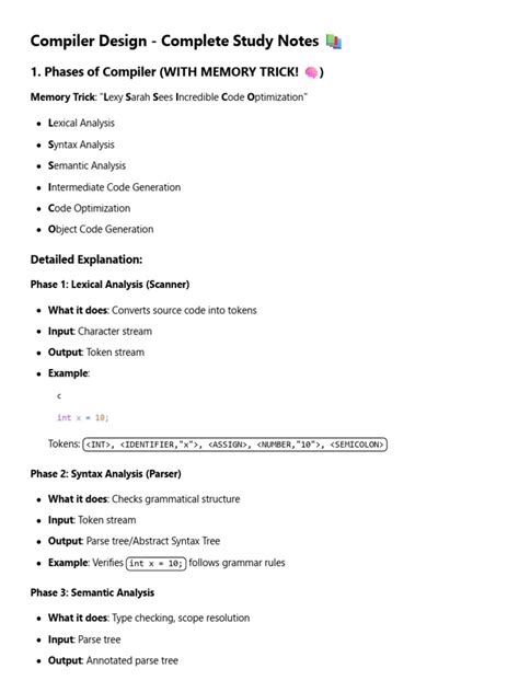 Compiler Design Study Notes Pdf Parsing Compiler