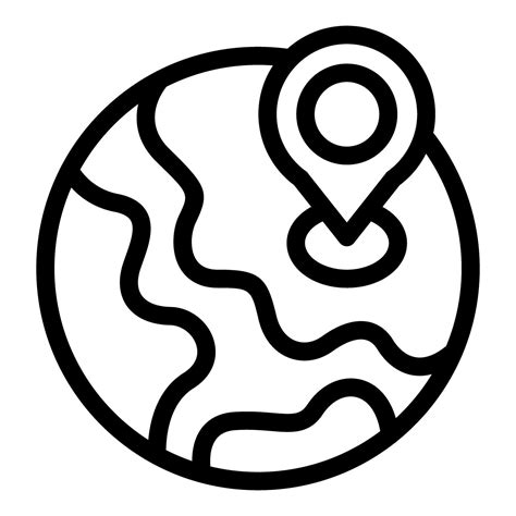 Black And White Icon Of Planet Earth Showing Globalisation 47048524