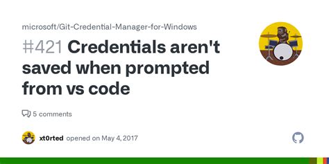 Credentials Arent Saved When Prompted From Vs Code · Issue 421