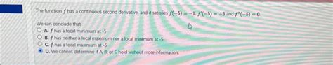 solved the function f has a continuous second derivative
