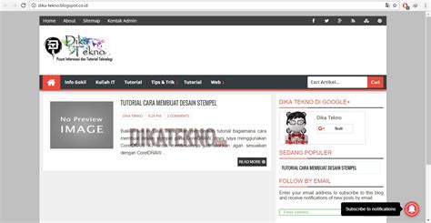 Cara Membuat Notifikasi Di Blog