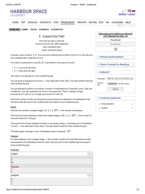 Problem 1644e Codeforces Pdf String Computer Science Computer Architecture