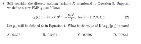 Let S Say We Have A Discrete Random Variable X Chegg