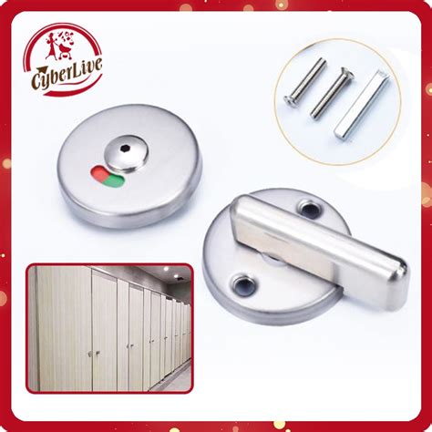 Jual Kunci Pintu Kamar Mandi Partisi Stainless Steel Grendel Indikator Cubicle Toilet Phenolic