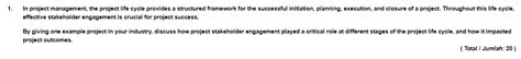 Solved In Project Management The Project Life Cycle Chegg