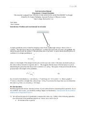 EXP 03 Simple Pendulum Docx Page 1 Lab Instruction Manual Experiment 2 Simple Pendulum This