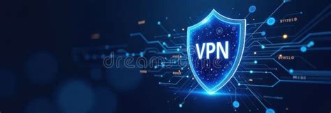 Vpn Concept Is Protecting Data With Shield Icon On Futuristic Electronic Circuit Board Stock
