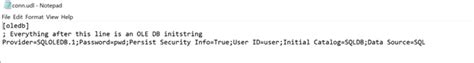 Database Connection String How To Create Udl File Neomatrix