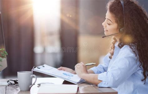 Profile Side View Portrait Of Attractive Confident Girl Coding Writing