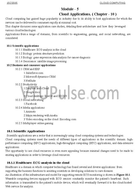 Cca Mod5 Notes 15cs565 Cloud Computing Module 5 Cloud