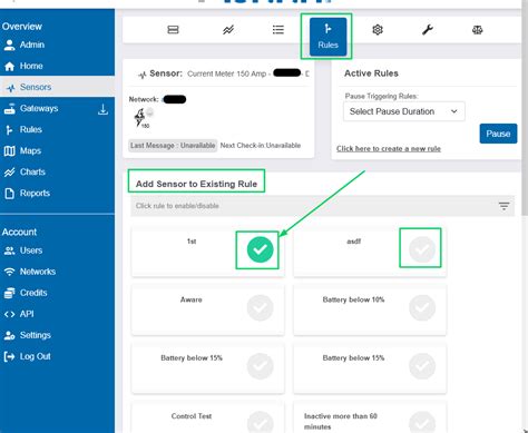 Enable A Sensor As A Rule Trigger From The Sensor View In Imonnit Monnit Knowledge Base
