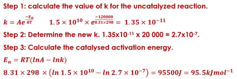 Arrhenius Equation Questions Mr Cole Chemistry