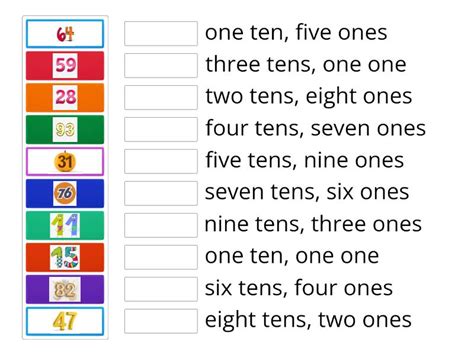 Tens And Ones Match Up