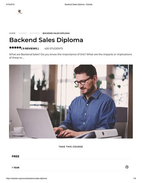 Backend Sales Diploma Edukite Pdf