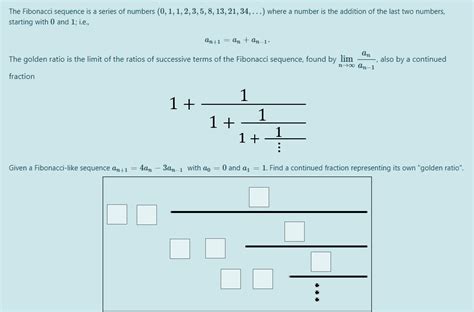 Solved The Fibonacci Sequence Is A Series Of Numbers Chegg
