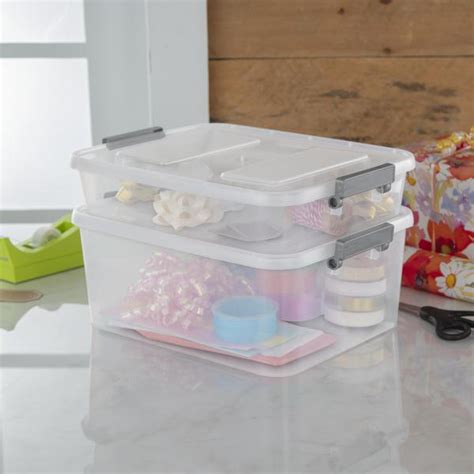 Sterilite 1717 12 7 Qt Modular Latch Box Titanium 17178306