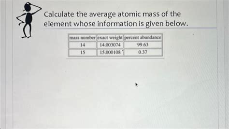 [solved] calculate the average atomic mass of the element
