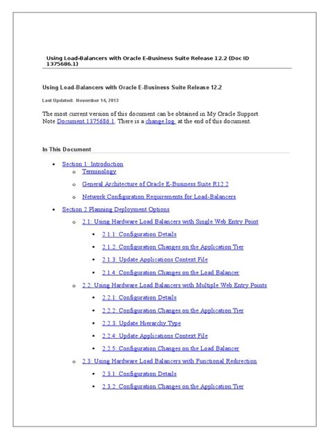 Using Load Balancers With Oracle E Business Suite Release 122 Download Free Pdf Load
