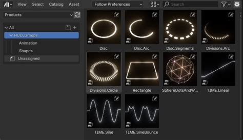 custom node groups for creating sci fi hud elements works in progress