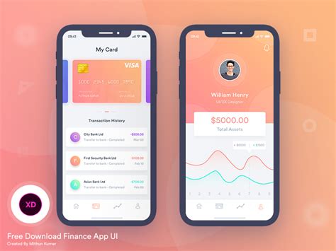 Free Finance Mobile App Ui By Mithun On Dribbble