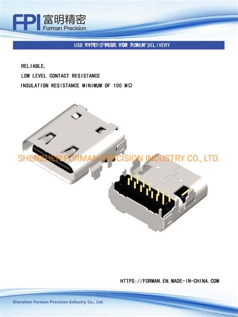 16 Pin Female USB 3 0 Type C Receptacle Connector USB Connector And Type C