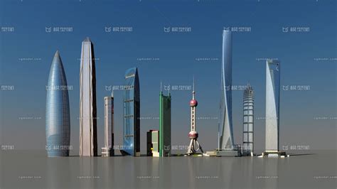 上海深圳著名高楼建筑地标模型 地标建筑模型库 3ds Maxmax模型下载 Cg模型网