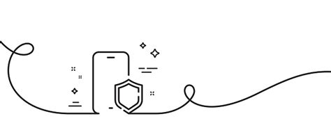 전화 보호 회선 아이콘입니다 스마트폰 앱 기호입니다 말림이 있는 연속선 벡터 0명에 대한 스톡 벡터 아트 및 기타 이미지 0명 Brand Name Smart Phone