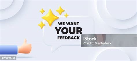 우리는 당신의 피드백 기호를 원합니다 설문 조사 또는 고객 의견 서명 뉴모픽 배경 벡터 3차원 형태에 대한 스톡 벡터 아트 및 기타 이미지 Istock