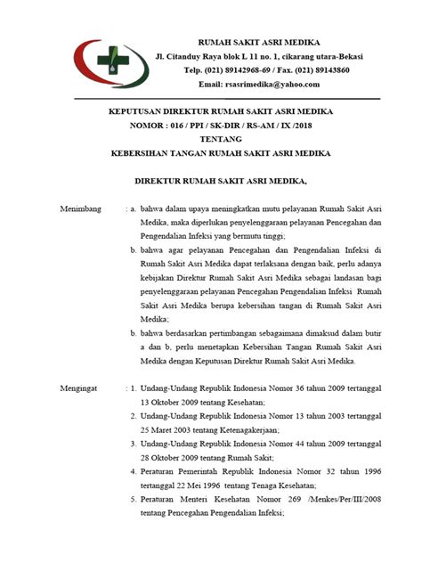 Sk Kebersihan Tangan Pdf
