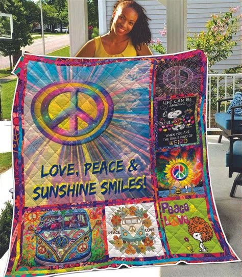 Hippie Peace Symbol Love Peace Sunshine Smiles Hippie Groovy Flowers