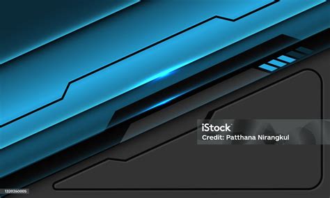 추상적인 파란색 메탈릭 블랙 라인 회로 사이버 기하학적 빈 공간 디자인 현대 미래 지향적인 기술 배경 벡터 일러스트 0명에 대한 스톡 벡터 아트 및 기타 이미지 Istock