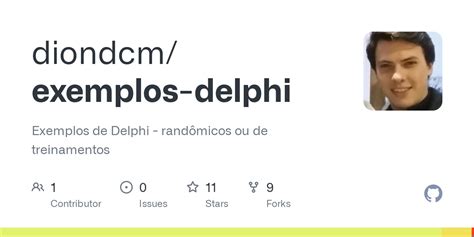 Github Diondcmexemplos Delphi Exemplos De Delphi Randômicos Ou De
